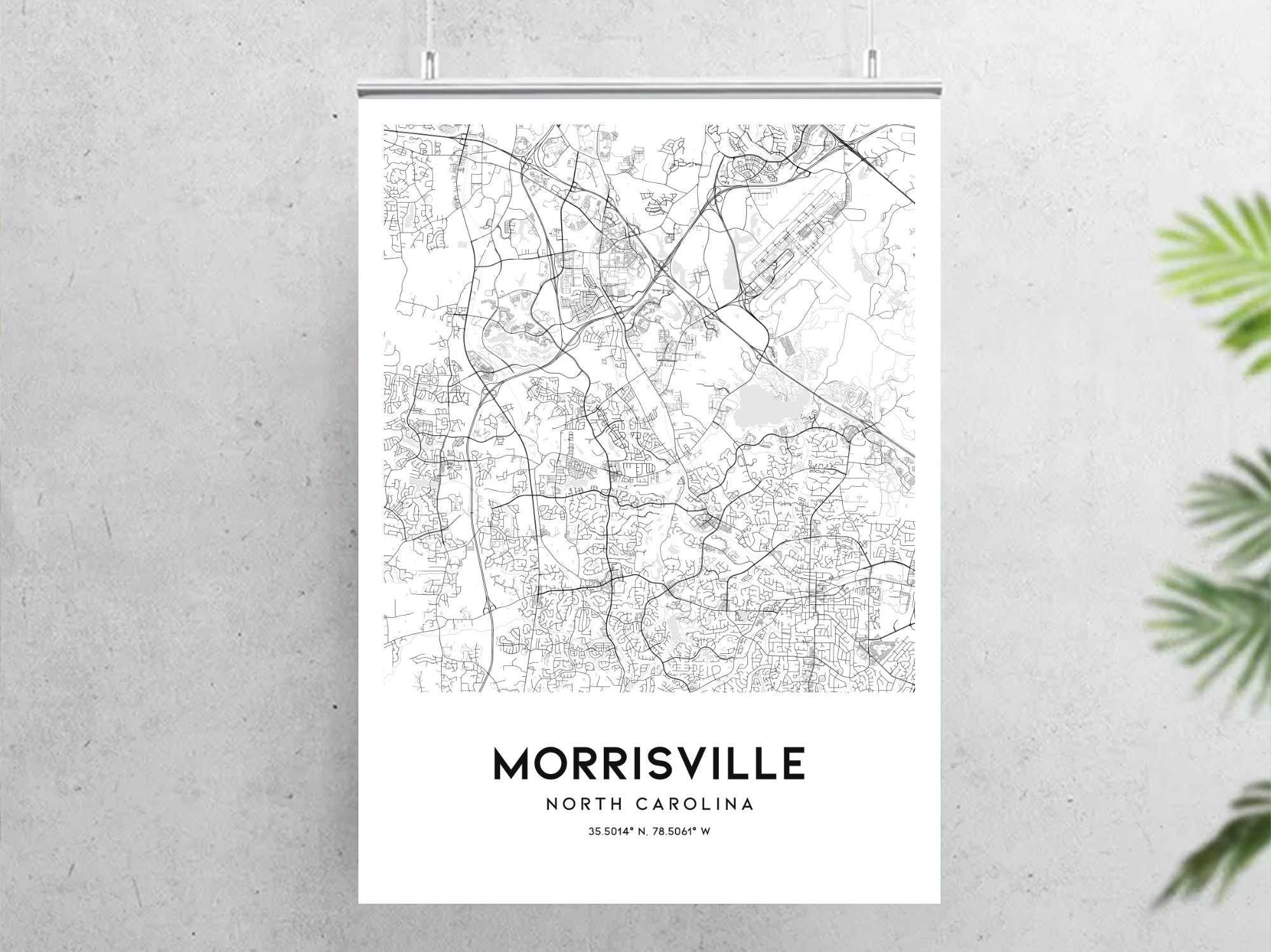 Morrisville Map Print Morrisville Map Poster Wall Art Nc | Etsy