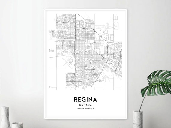 Regina Map Print Regina Map Poster Wall Art Regina City Map | Etsy