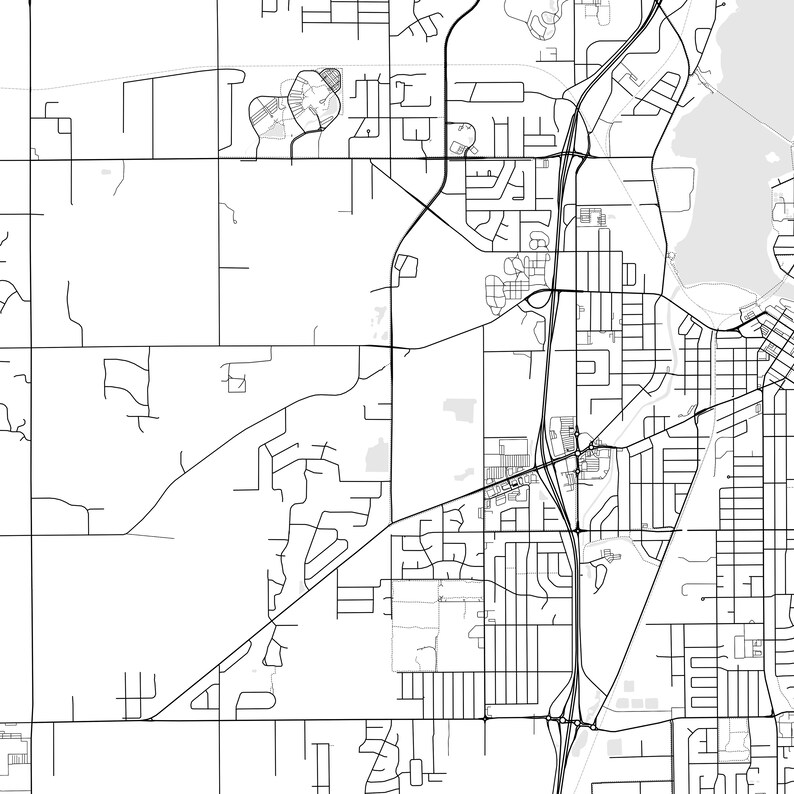 Neenah Map Print, Neenah Map Poster Wall Art, Wi City Map, Wisconsin ...