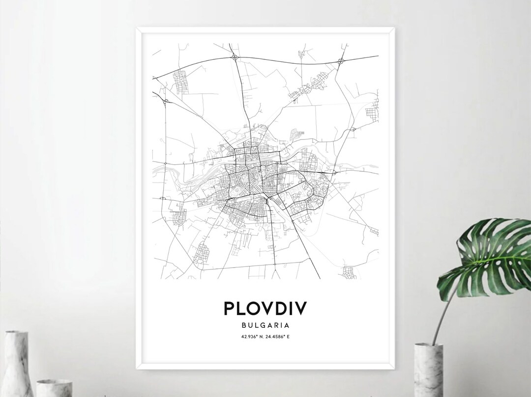 Plovdiv Map Print Plovdiv Map Poster Wall Art Plovdiv City - Etsy UK
