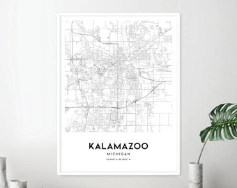 Kalamazoo Map Print | Etsy