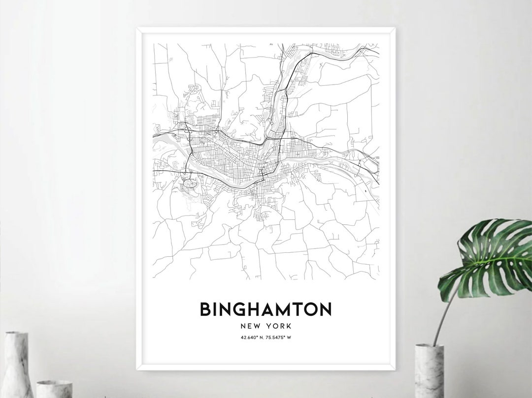 Binghamton Map Print, Binghamton Map Poster Wall Art, Ny City Map, New ...