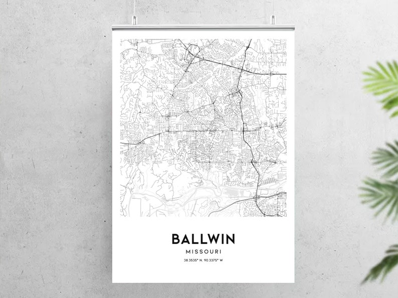 Ballwin Map Print Ballwin Map Poster Wall Art Mo City Map | Etsy