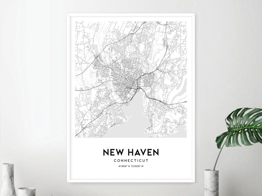 New Haven Map Print, New Haven Map Poster Wall Art, Ct City Map ...