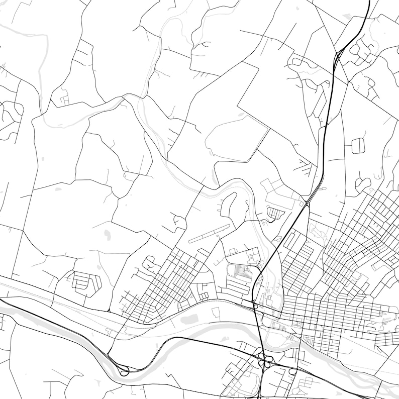 Pottstown Map Print Pottstown Map Poster Wall Art Pa City - Etsy