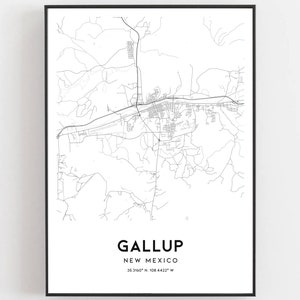 Gallup Map Print Gallup Map Poster Wall Art Nm City Map | Etsy