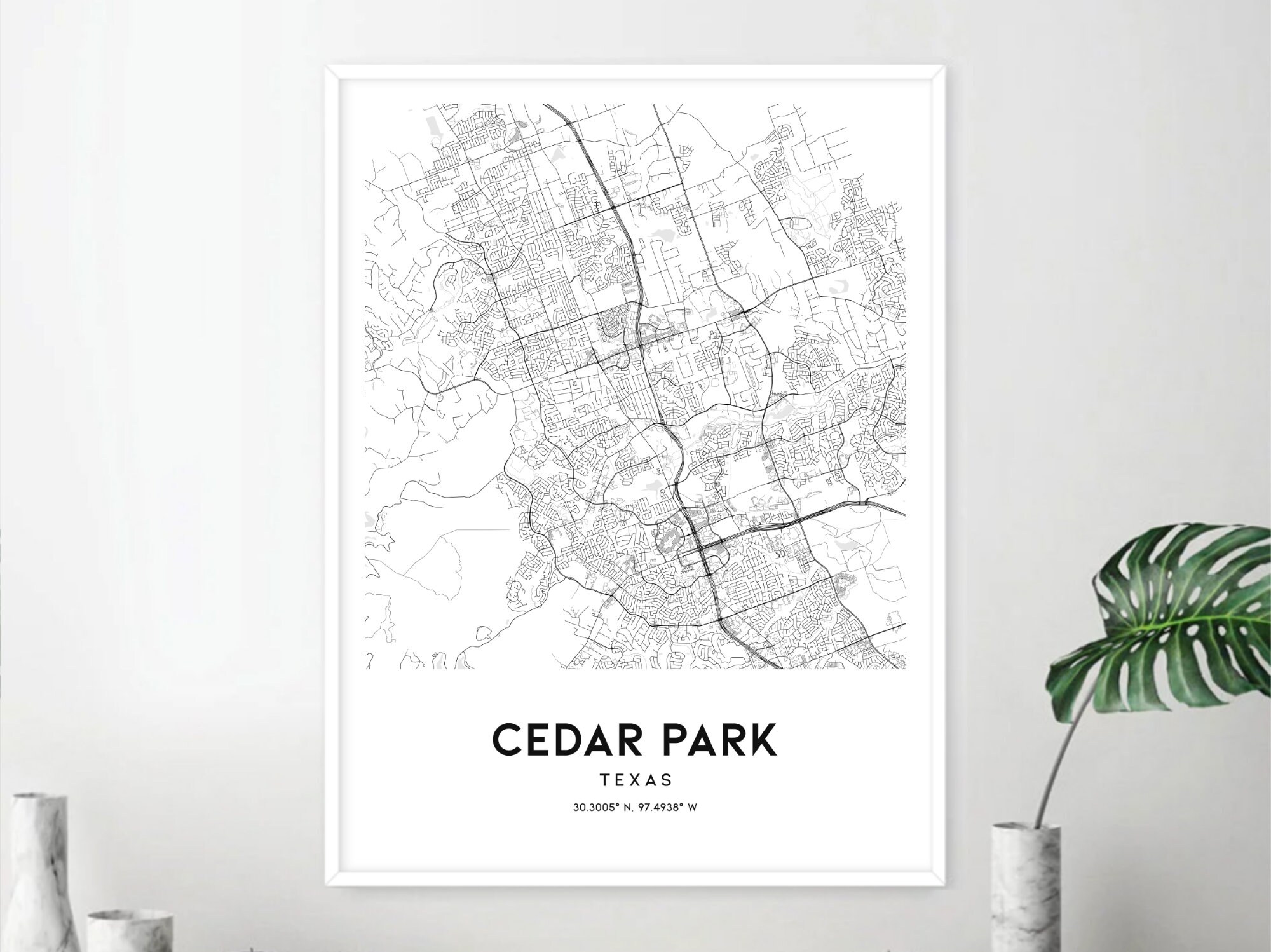 Cedar Park Map Print Cedar Park Map Poster Wall Art Tx City - Etsy