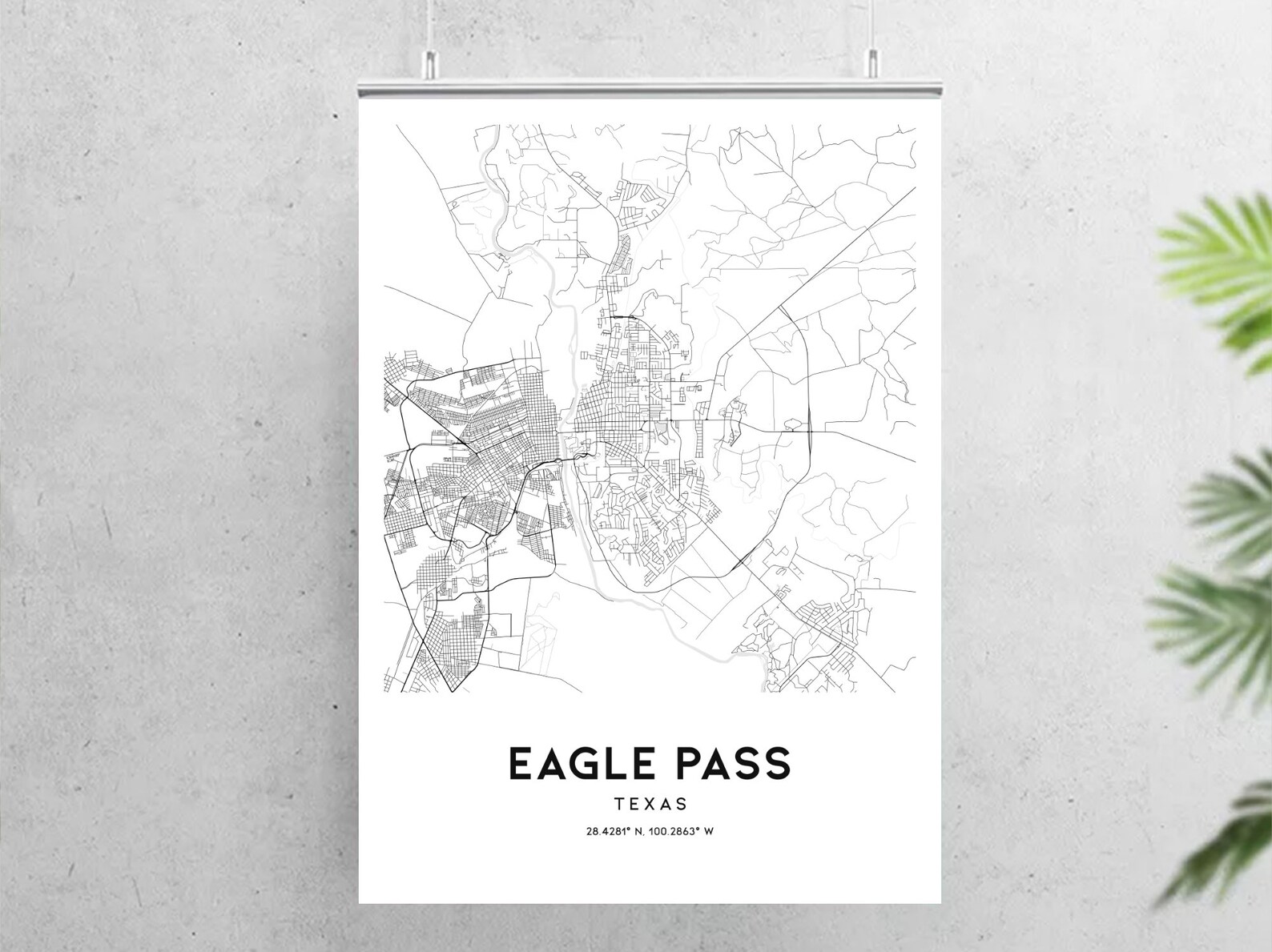 Eagle Pass Map Print Eagle Pass Map Poster Wall Art Tx City | Etsy