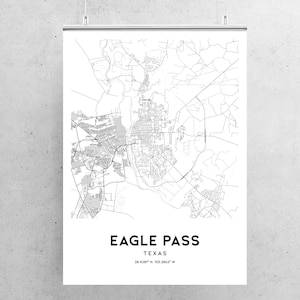 Eagle Pass Map Print Eagle Pass Map Poster Wall Art Tx City | Etsy