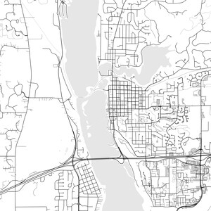 Hudson Map Print, Hudson Map Poster Wall Art, Wi City Map, Wisconsin ...