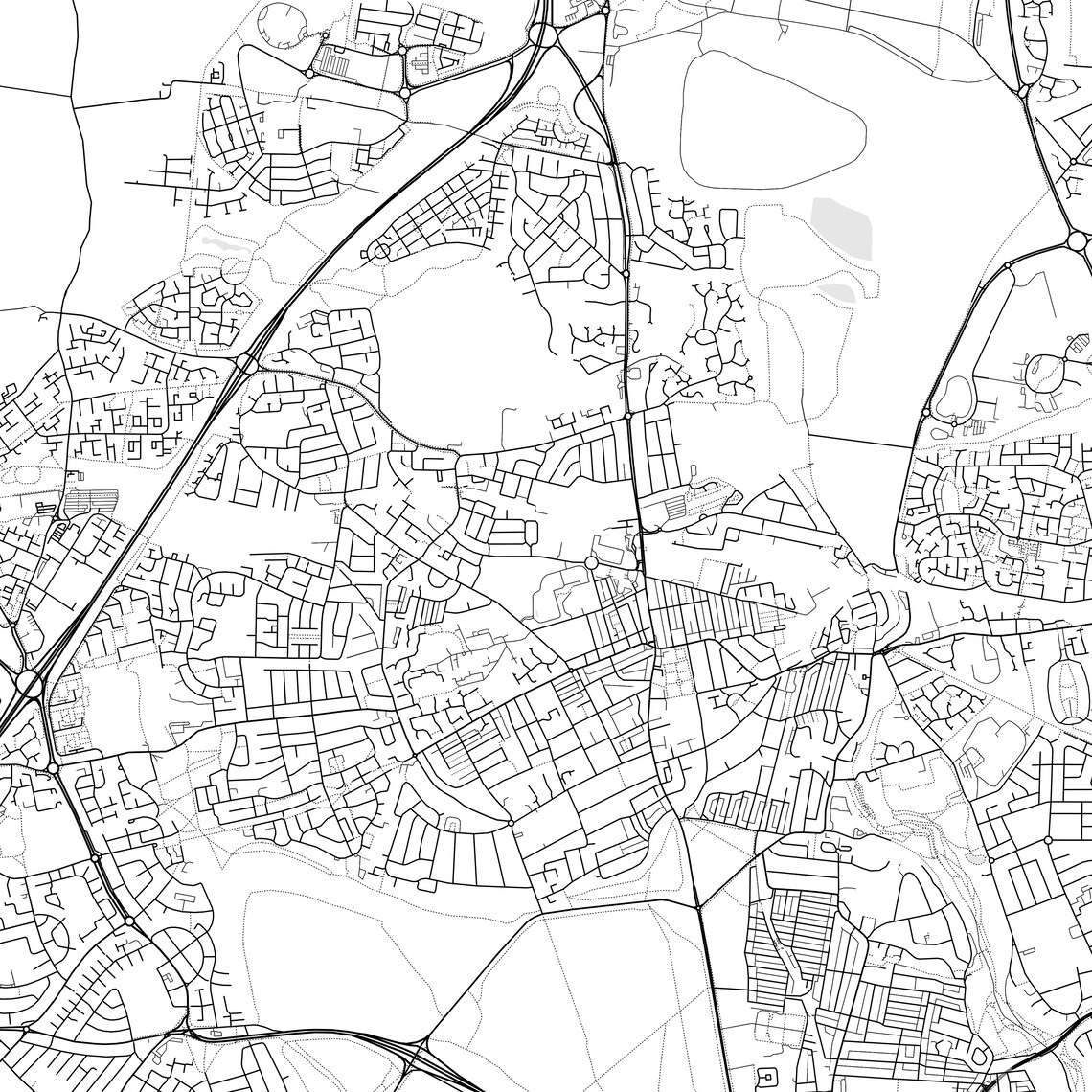 Newcastle Map Print, Newcastle Map Poster Wall Art, Newcastle City Map ...