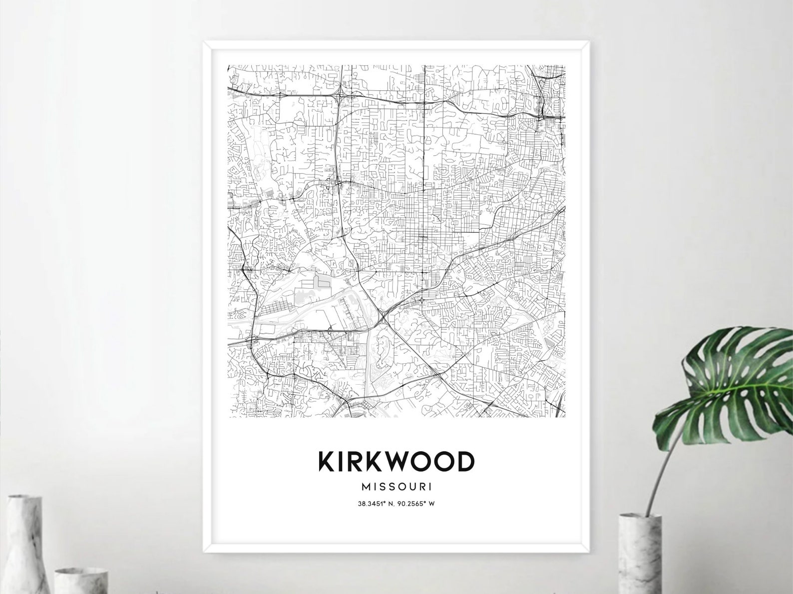 Kirkwood Map Print, Kirkwood Map Poster Wall Art, Mo City Map, Missouri ...
