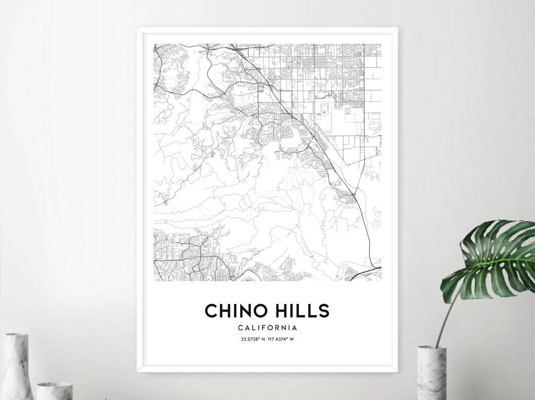 Chino Hills Map Print, Chino Hills Map Poster Wall Art, Ca City Map ...