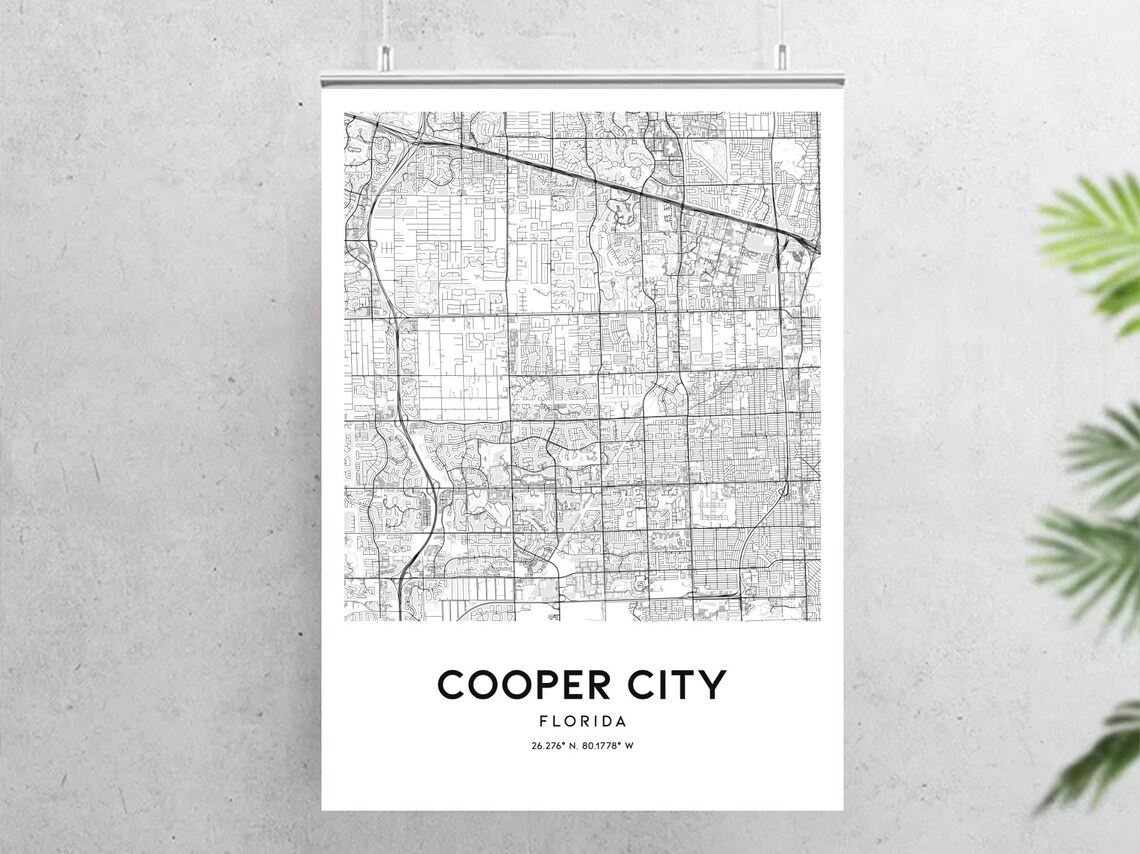 Cooper City Map Print Cooper City Map Poster Wall Art Fl | Etsy