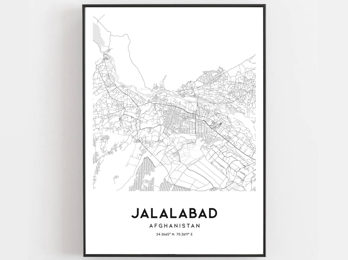 Jalalabad Map Print Jalalabad Map Poster Wall Art Jalalabad | Etsy