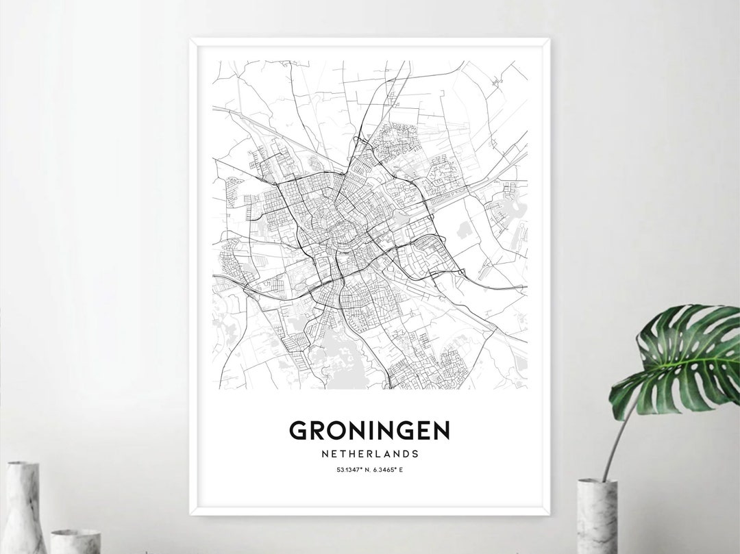 Groningen Map Print, Groningen Map Poster Wall Art, Groningen City Map ...