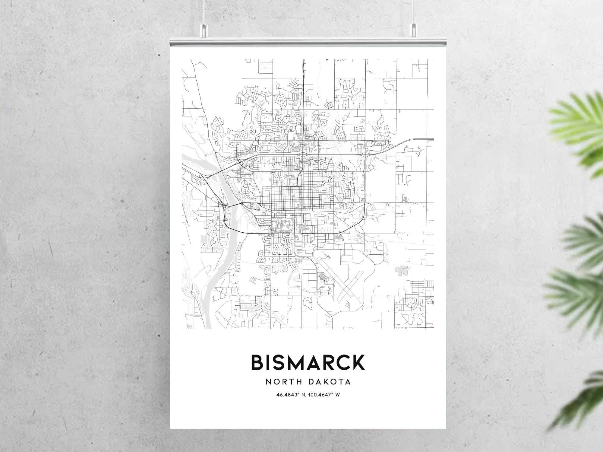 Bismarck Map Print Bismarck Map Poster Wall Art Nd City Map | Etsy