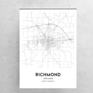 Richmond Map Print Richmond Map Poster Wall Art in City Map | Etsy