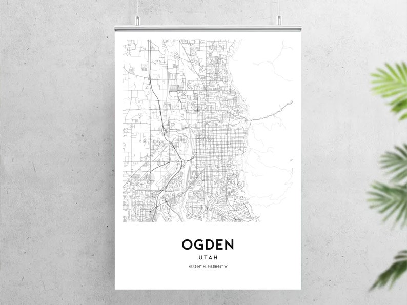 Ogden Map Print Ogden Map Poster Wall Art Ut City Map Utah | Etsy