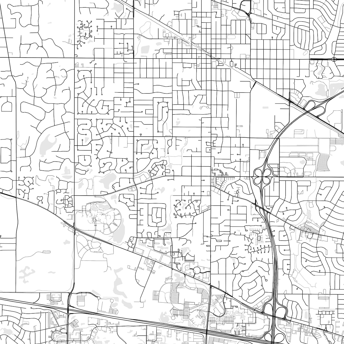 Rolling Meadows Map Print, Rolling Meadows Map Poster Wall Art, Il City ...