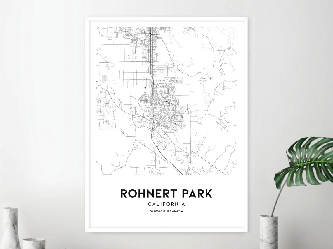 Rohnert Park Map Print Rohnert Park Map Poster Wall Art Ca - Etsy