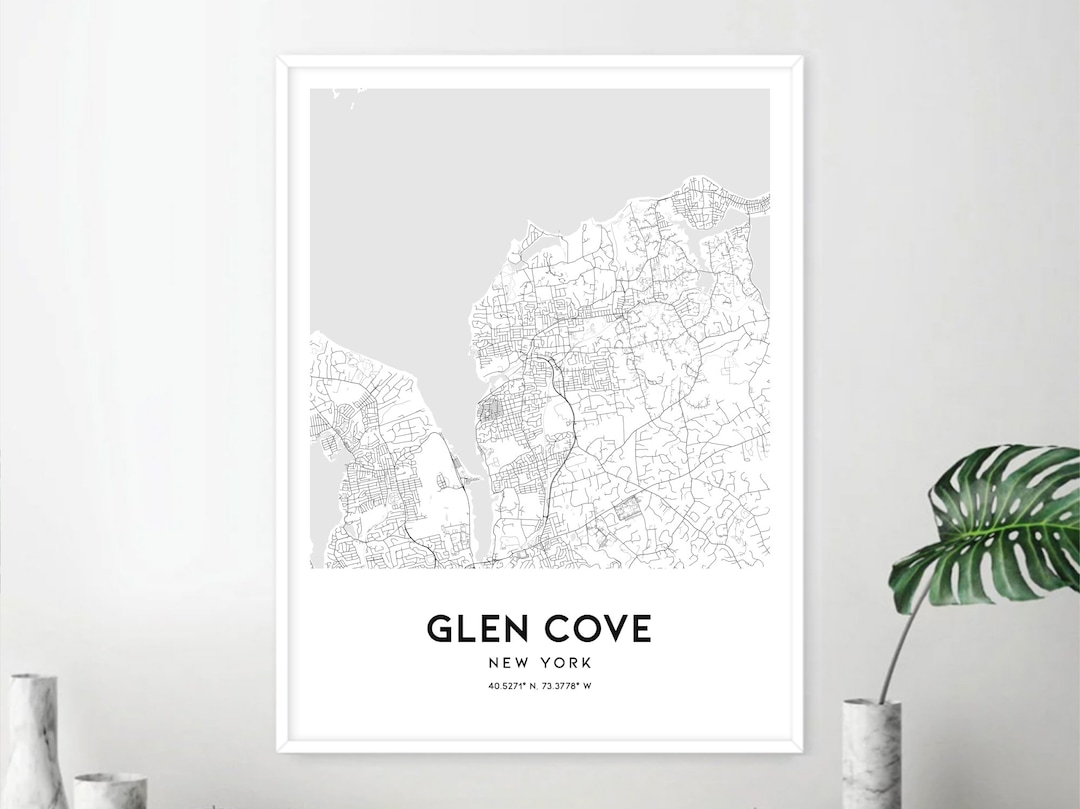 Glen Cove Map Print, Glen Cove Map Poster Wall Art, Ny City Map, New ...