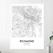 Richmond Map Print Richmond Map Poster Wall Art Va City Map - Etsy