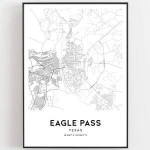 Eagle Pass Map Print Eagle Pass Map Poster Wall Art Tx City | Etsy