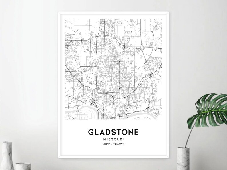 Gladstone Map Print, Gladstone Map Poster Wall Art, Mo City Map ...