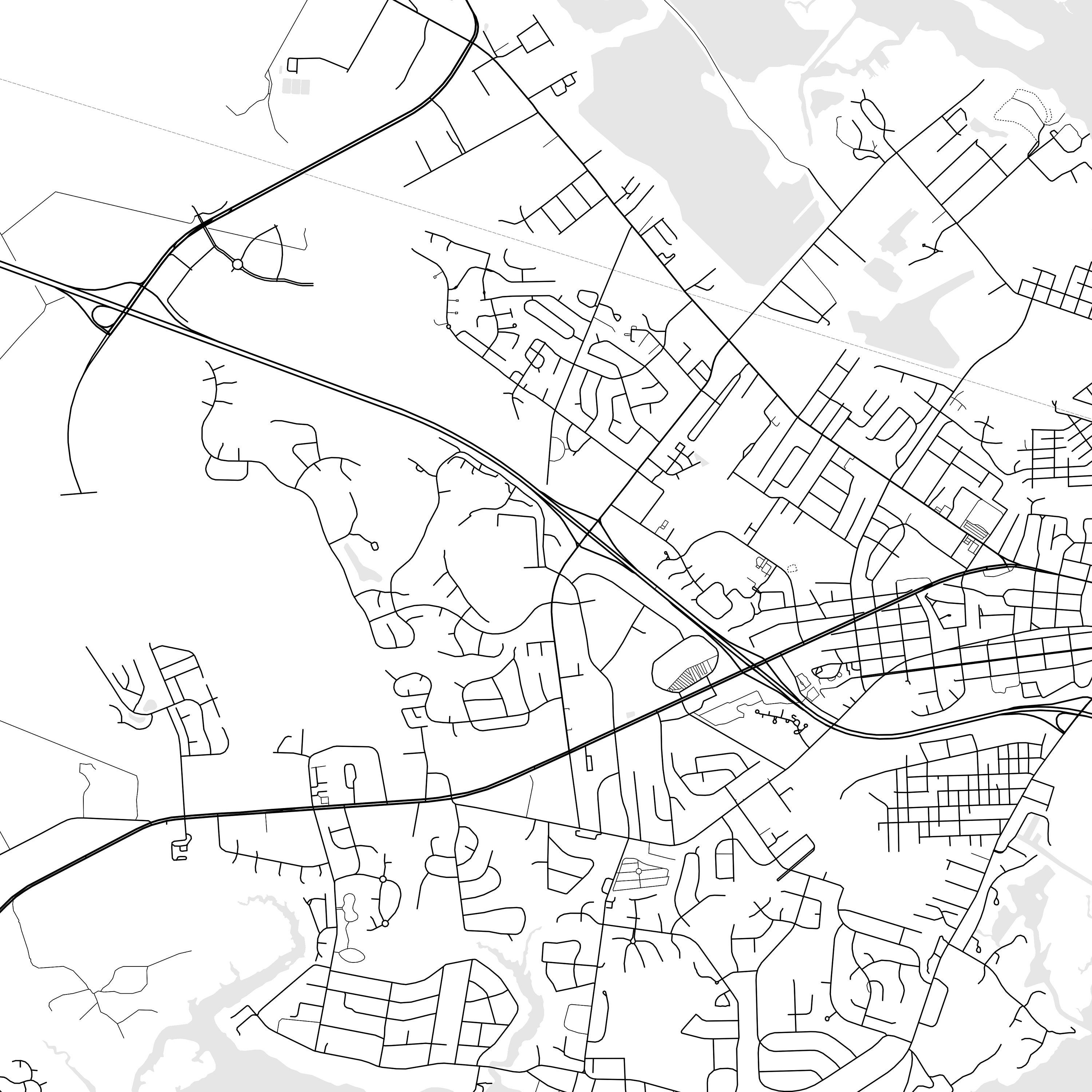 New Bern Map Print, New Bern Map Poster Wall Art, Nc City Map, North ...