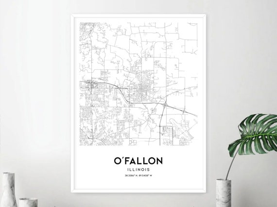 Ofallon Map Print Ofallon Map Poster Wall Art Il City | Etsy