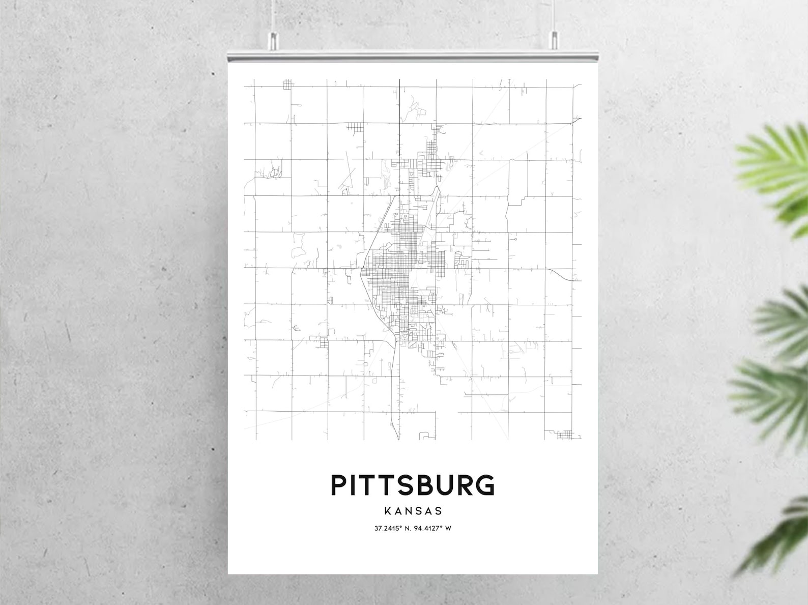 Pittsburg Map Print Pittsburg Map Poster Wall Art Ks City | Etsy