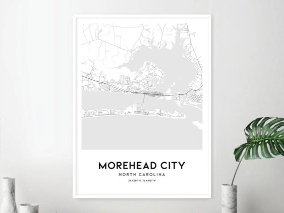 Morehead City Map Print Morehead City Map Poster Wall Art Nc | Etsy