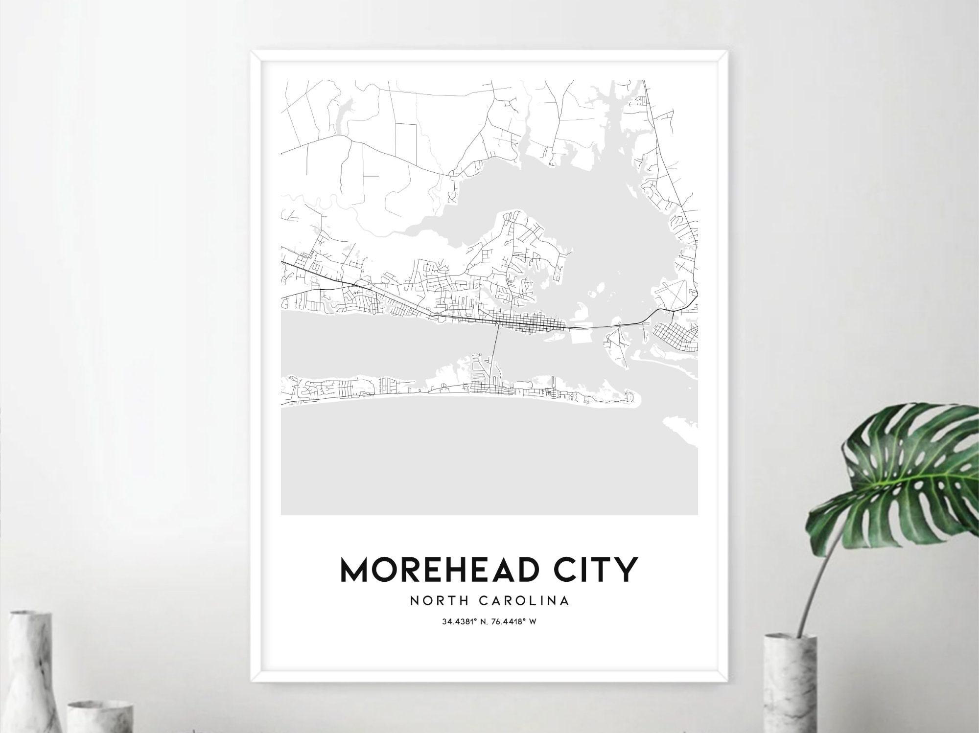 Morehead City Map Print Morehead City Map Poster Wall Art Nc - Etsy España