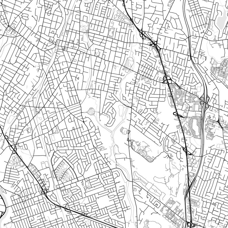 Paramus Map Print, Paramus Map Poster Wall Art, Nj City Map, New Jersey ...