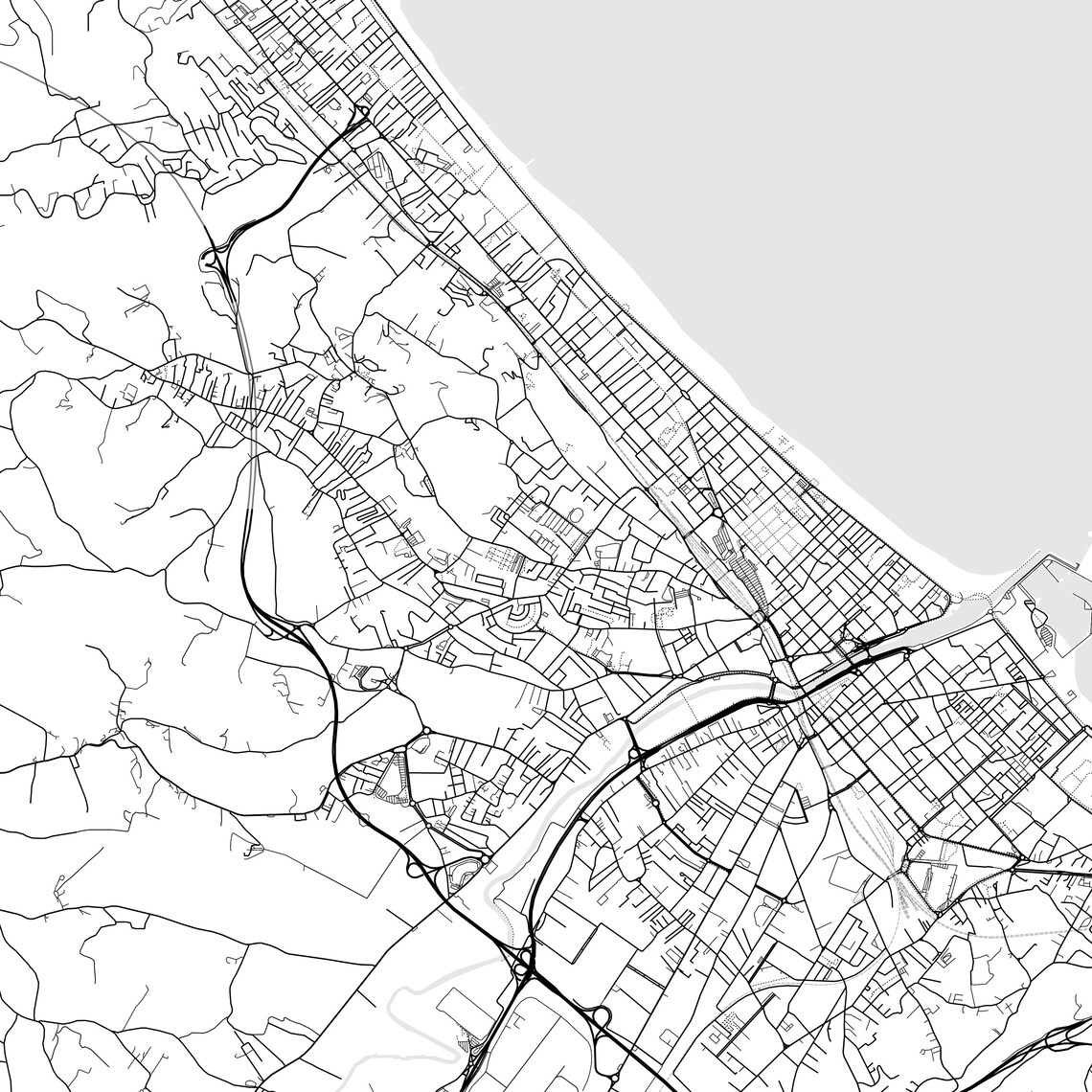 Pescara Map Print, Pescara Map Poster Wall Art, Pescara City Map ...