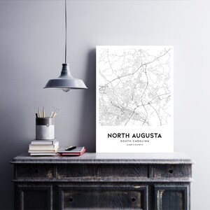 North Augusta Map Print, North Augusta Map Poster Wall Art, Sc City Map ...