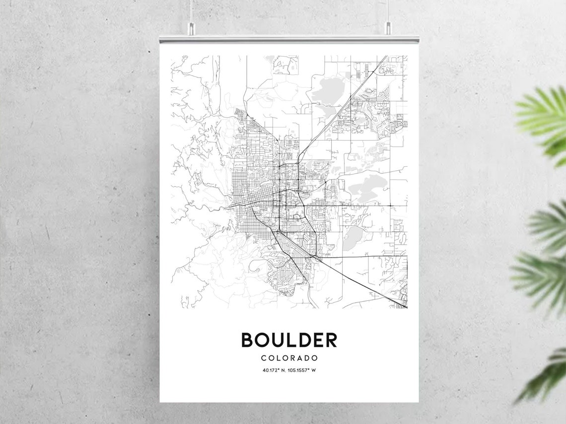 Boulder Map Print Boulder Map Poster Wall Art Co City Map | Etsy