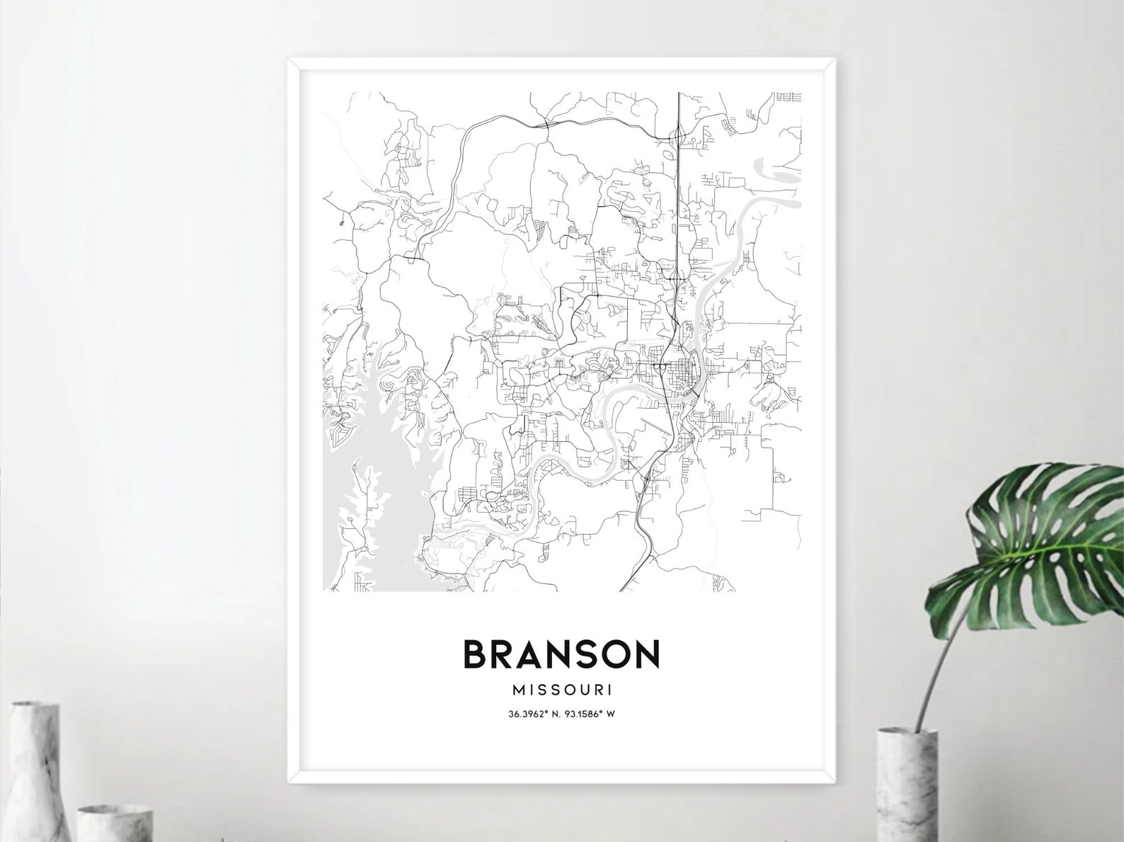 Branson Map Print Branson Map Poster Wall Art Mo City Map - Etsy