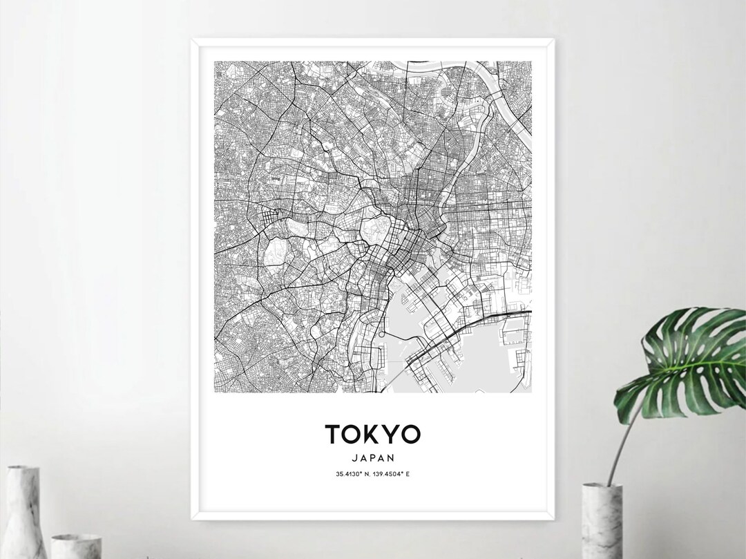Tokyo Map Print, Tokyo Map Poster Wall Art, Tokyo City Map, Tokyo Print ...