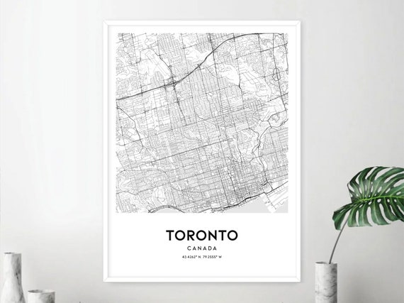 Toronto Map Print Toronto Map Poster Wall Art Toronto City | Etsy