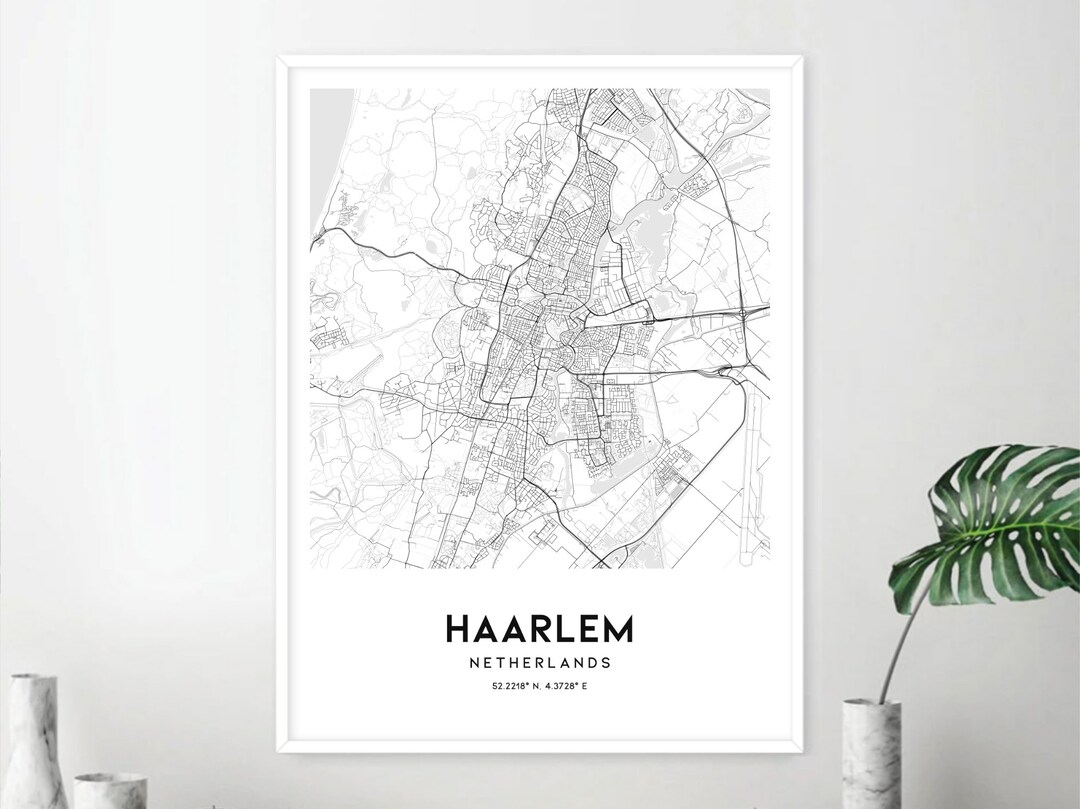 Haarlem Map Print, Haarlem Map Poster Wall Art, Haarlem City Map ...