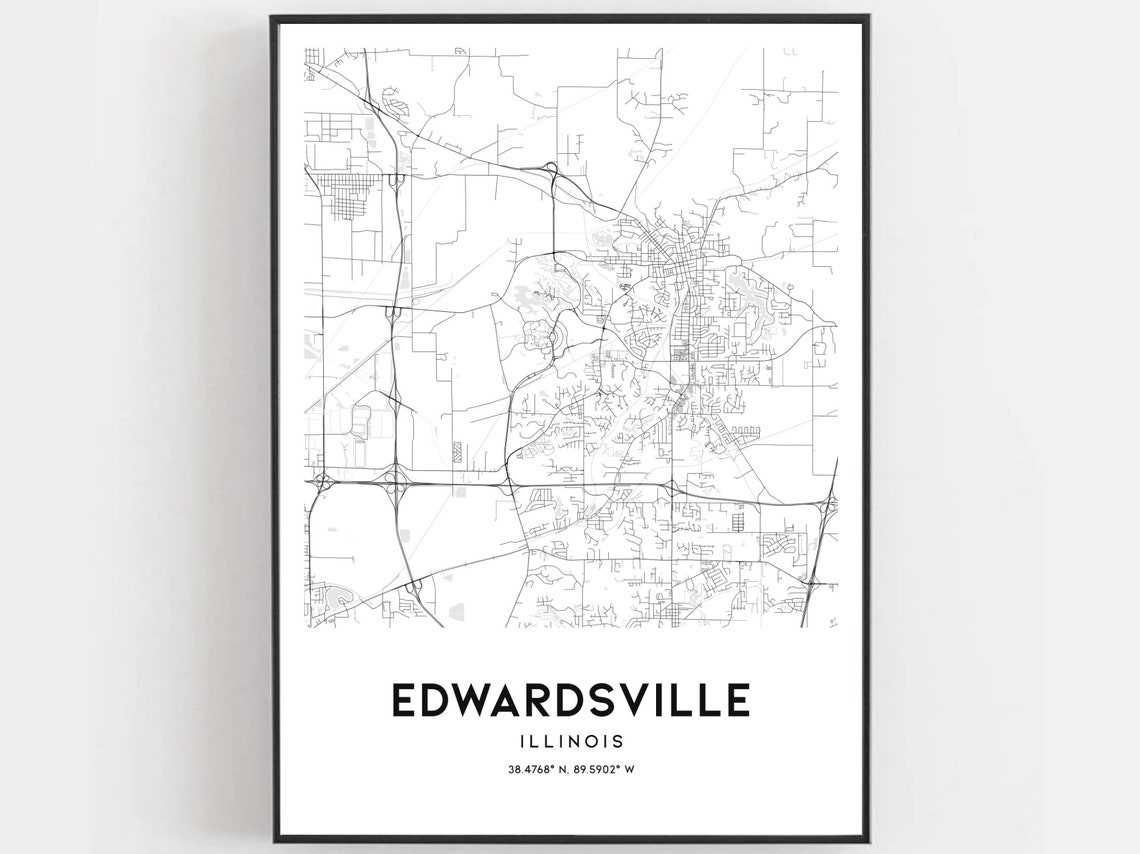 Edwardsville Map Print Edwardsville Map Poster Wall Art Il | Etsy
