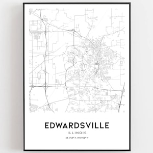 Edwardsville Map Print Edwardsville Map Poster Wall Art Il | Etsy