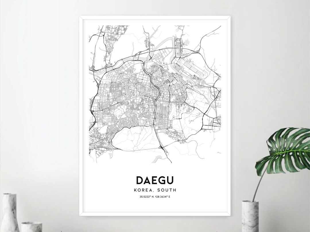 Daegu Map Print Daegu Map Poster Wall Art Daegu City Map - Etsy España