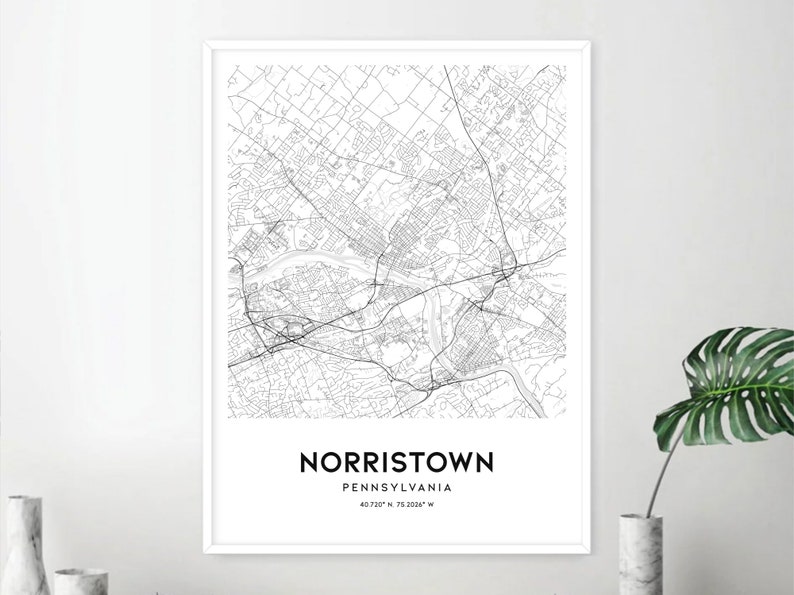 Norristown Map Print Norristown Map Poster Wall Art Pa City - Etsy