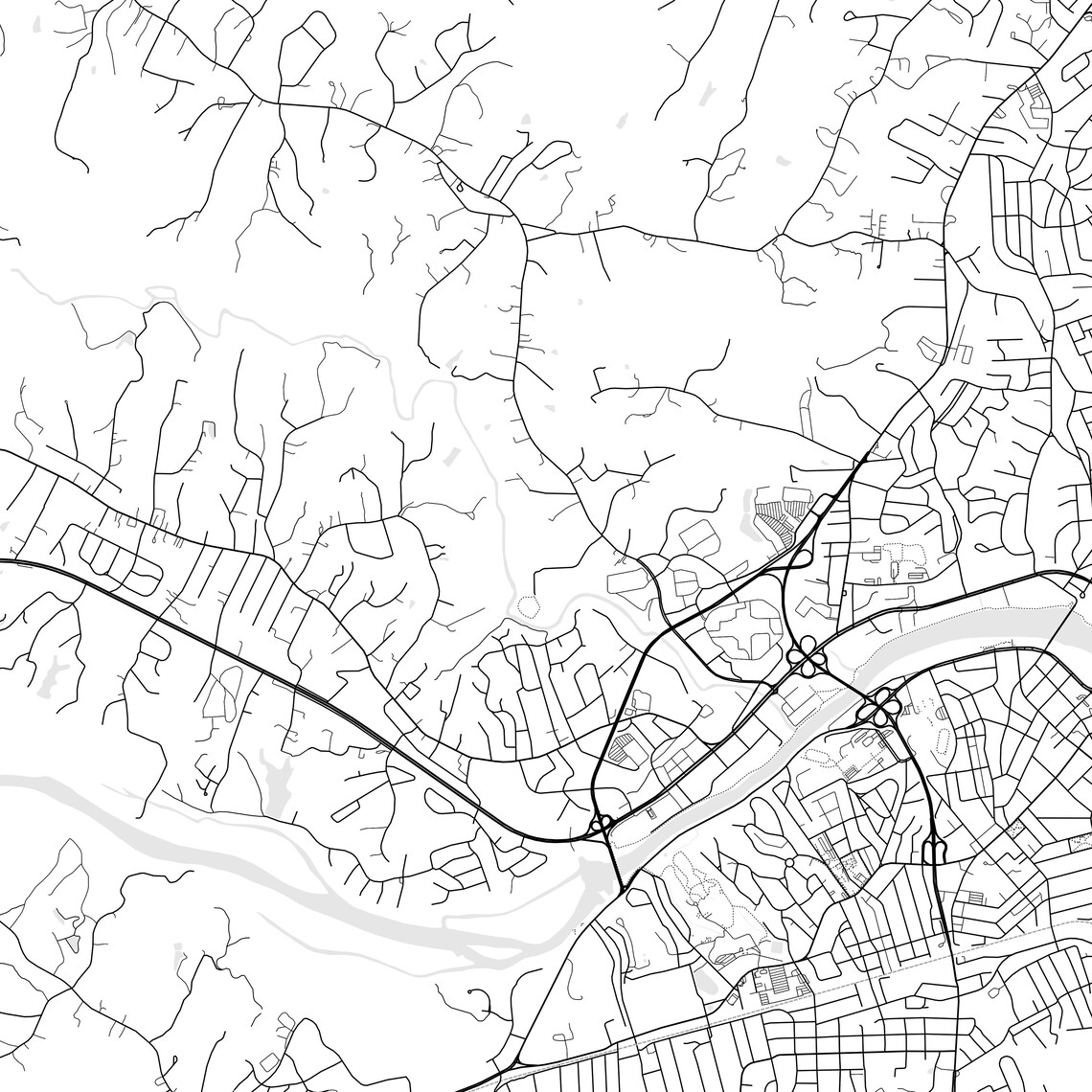 Danville Map Print Danville Map Poster Wall Art Va City | Etsy