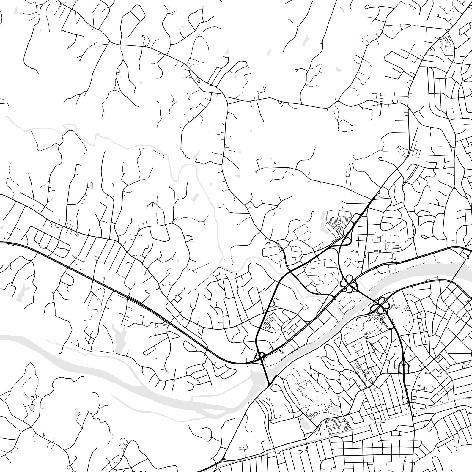 Danville Map Print, Danville Map Poster Wall Art, Va City Map, Virginia ...
