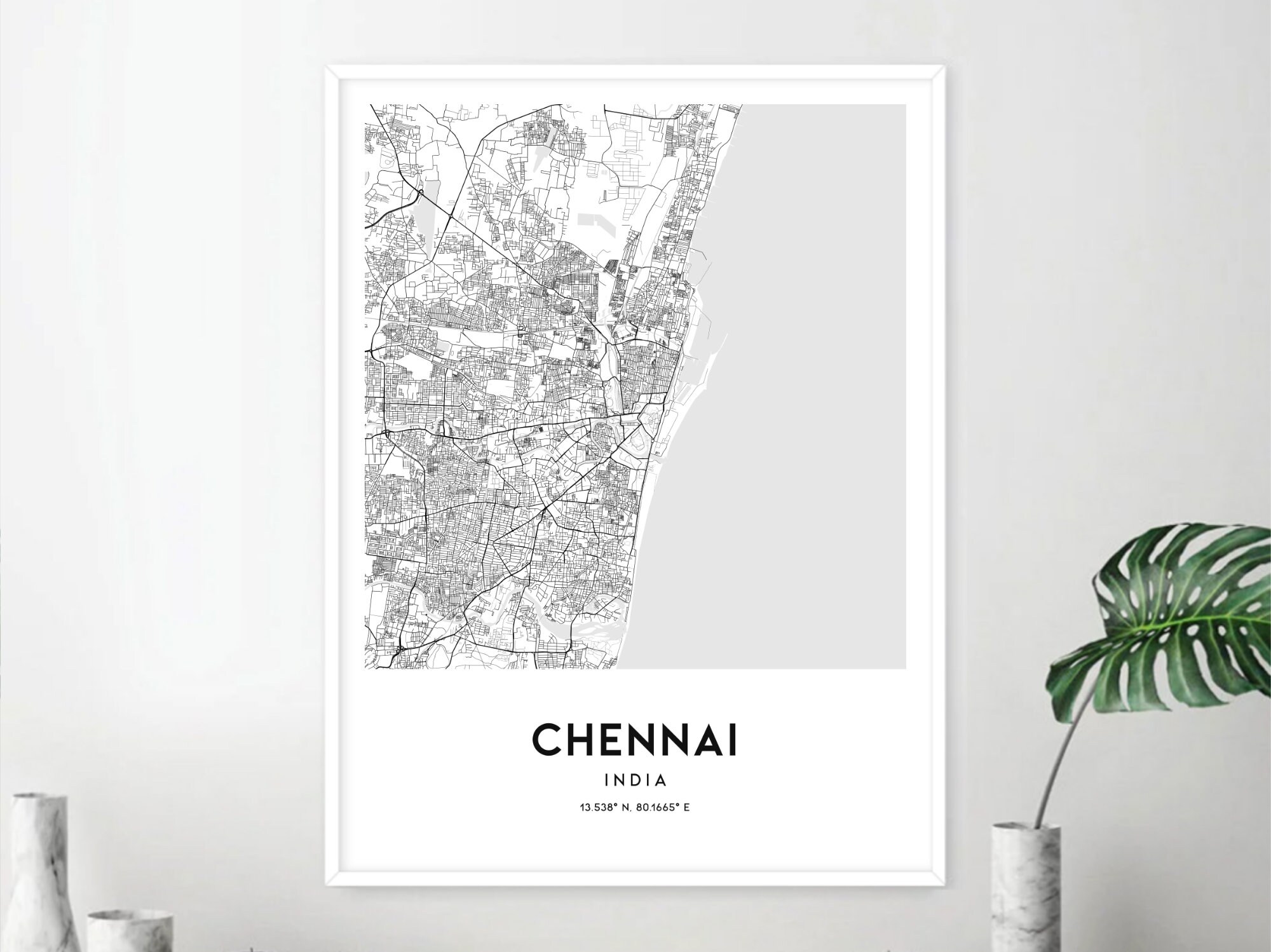 Chennai Map Print Chennai Map Poster Wall Art Chennai City - Etsy