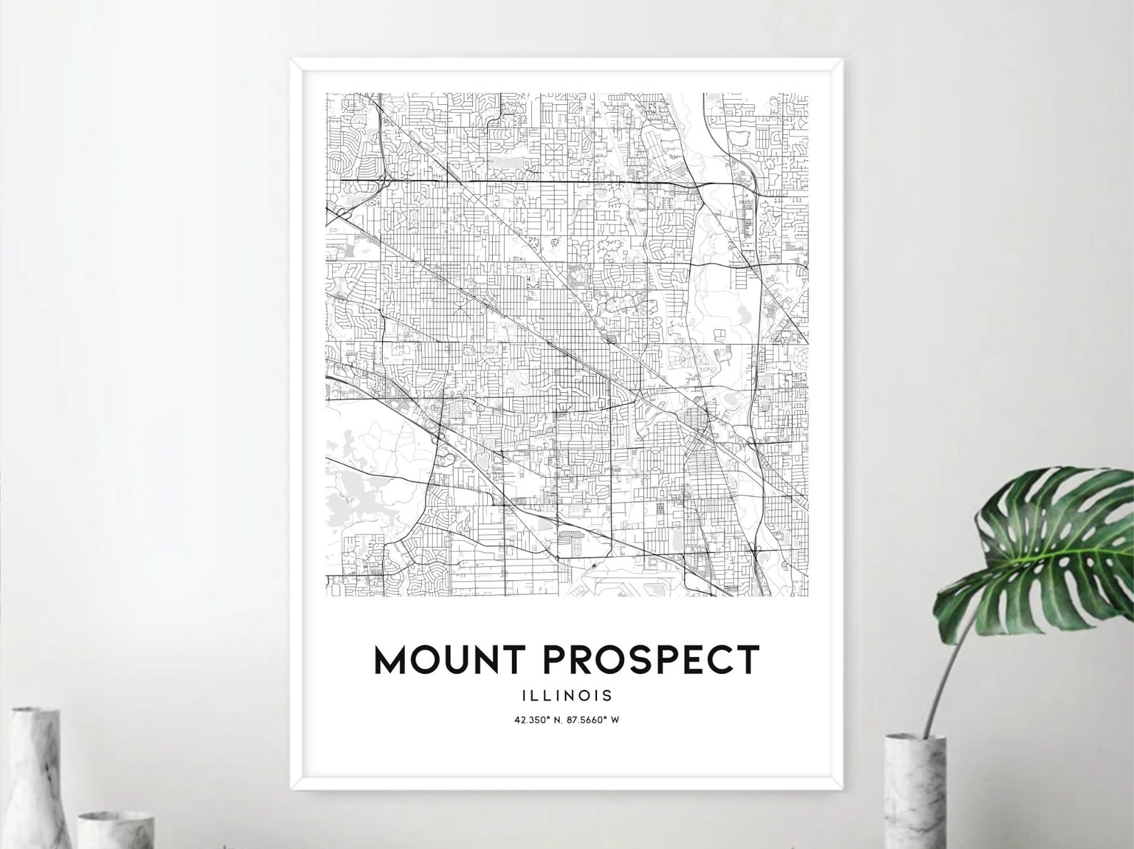 Mount Prospect Map Print, Mount Prospect Map Poster Wall Art, Il City ...